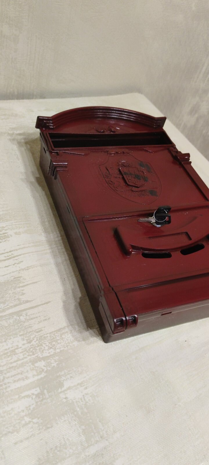 Rectangular Mailbox for Correspondence, Plastic, Dark Red. Plastic Box ...