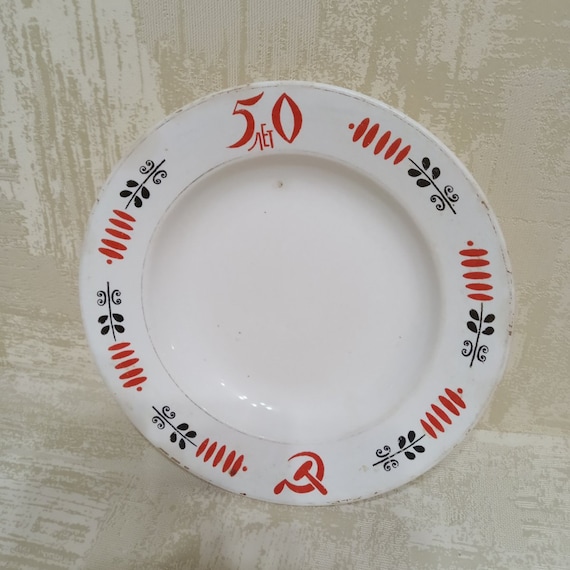 A Rare Soviet Plate. Vintage Propaganda Plate Communism 50 | Etsy