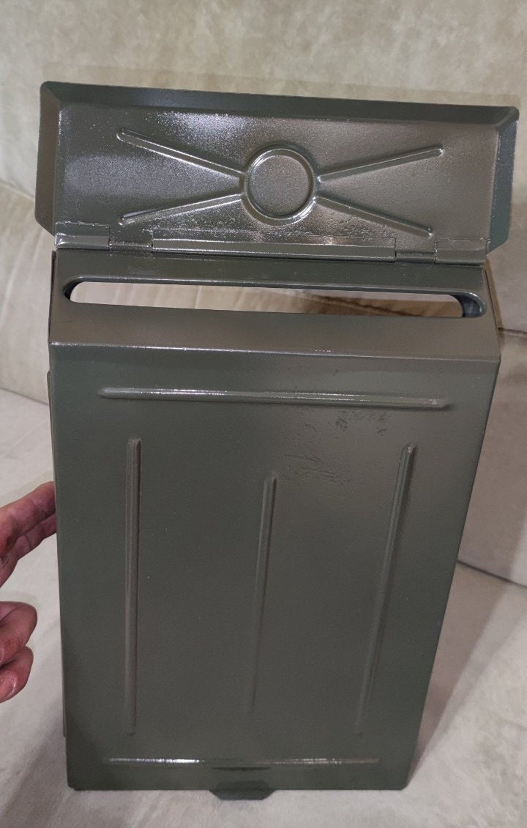 The Rectangular Mailbox is Painted in Khaki. Wall Box. Lockable Box for ...