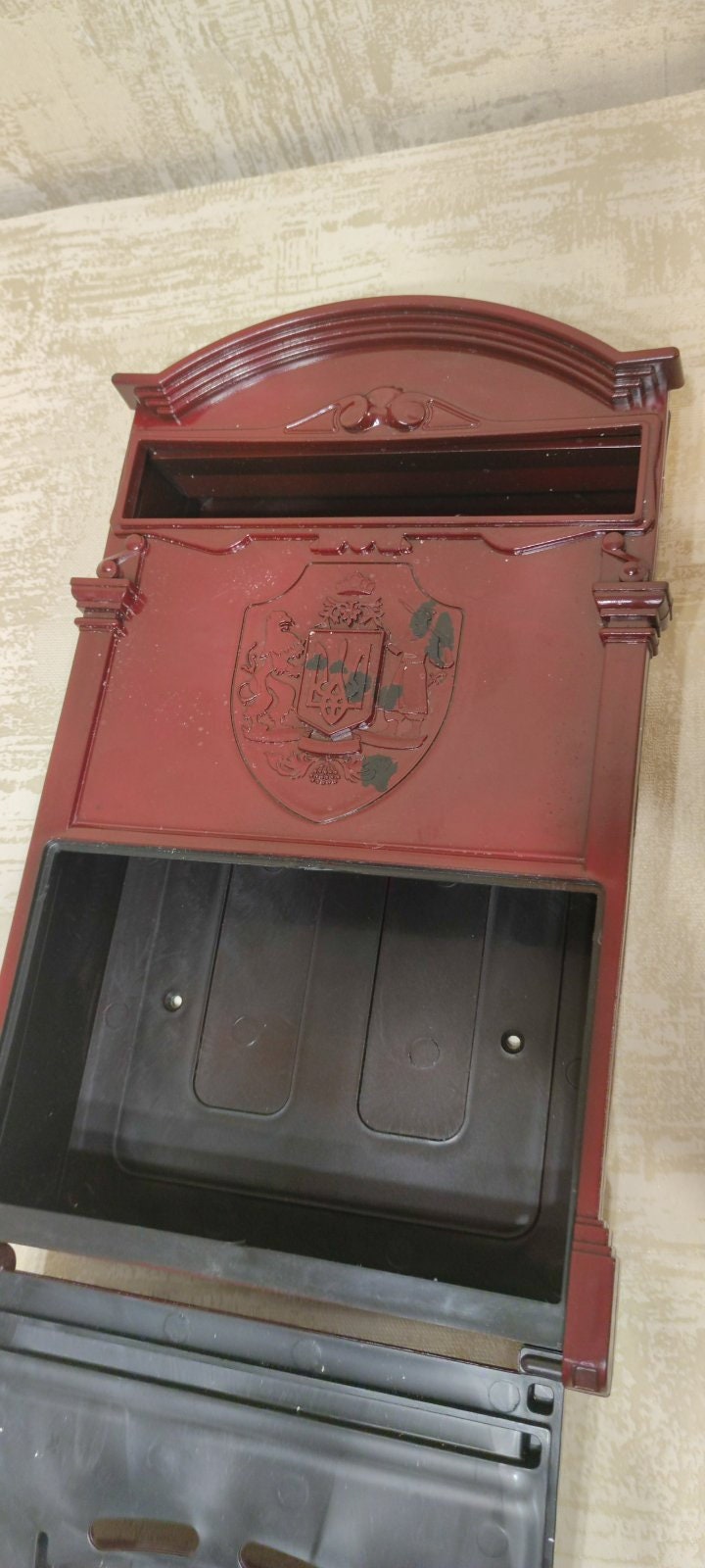 Rectangular Mailbox for Correspondence, Plastic, Dark Red. Plastic Box ...