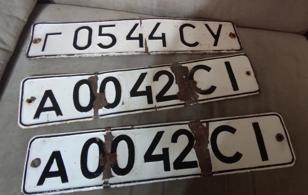 Old License Plates Soviet Plates Vehicle Registration Numbers Old USSR ...