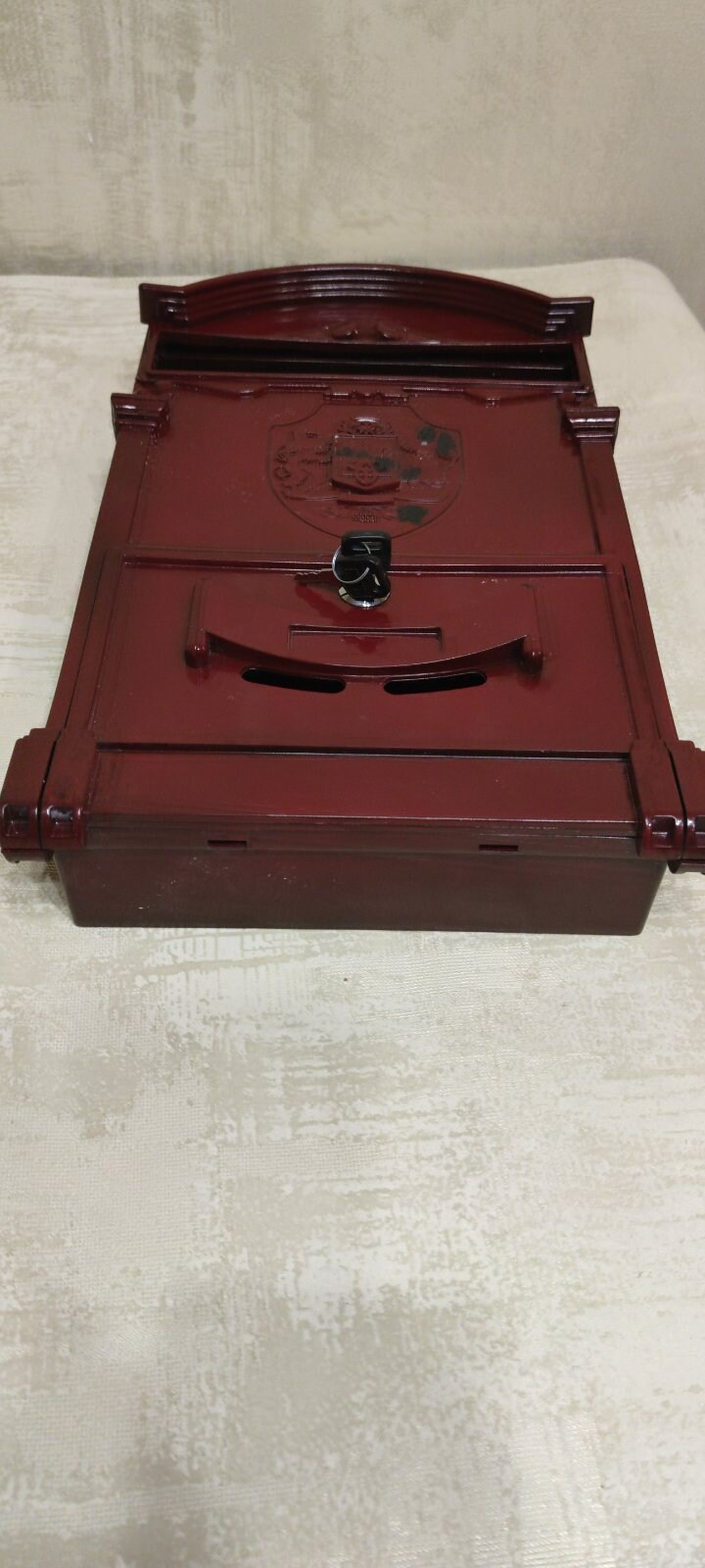 Rectangular Mailbox for Correspondence, Plastic, Dark Red. Plastic Box ...