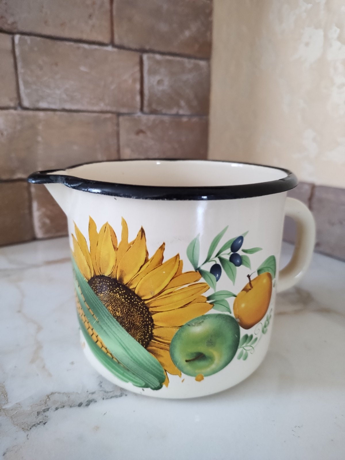 Large Metal Cup With the Image of Vegetables and Fruits. - Etsy UK