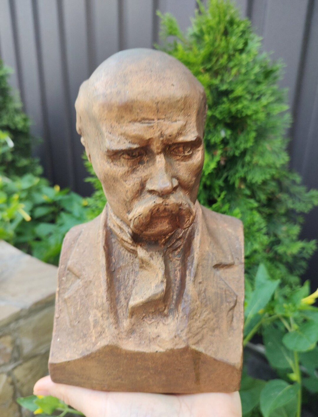 Vintage Handmade Taras Shevchenko Bust Sculpture, Ukrainian Writer ...