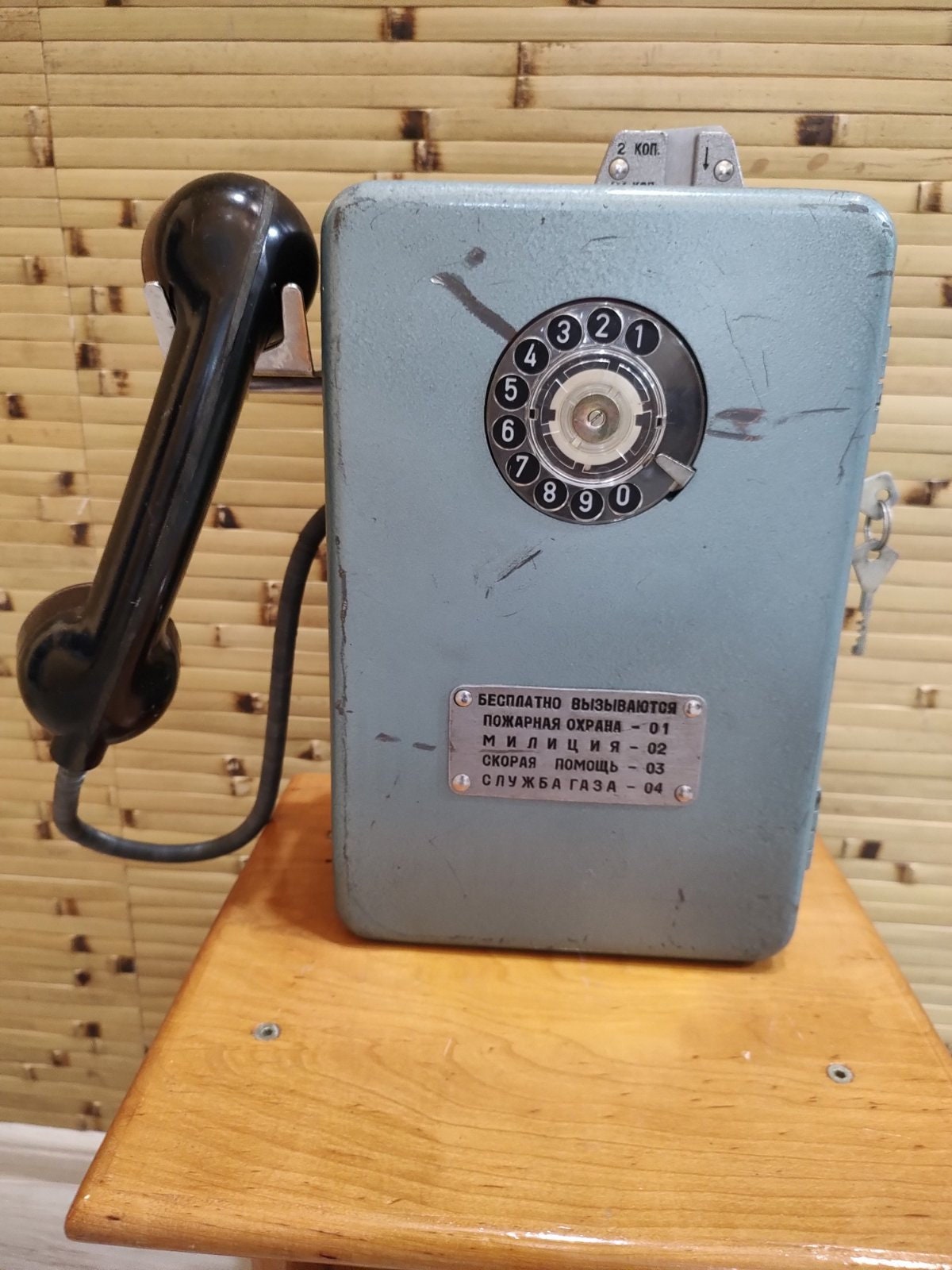 Vintage Street Payphone in Grey.retro Rotary Phone for 2 and 1+1 ...