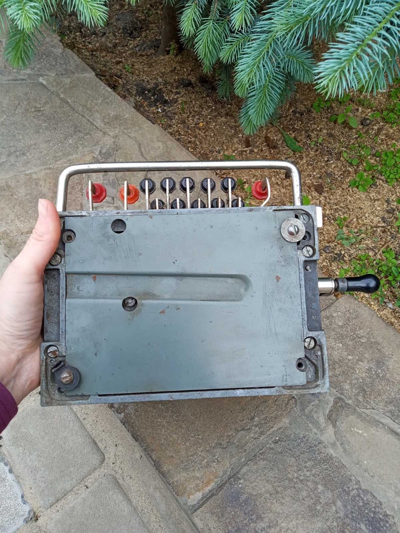 Vintage Metal Calculating Machine. Machine of Mechanical Calculation ...