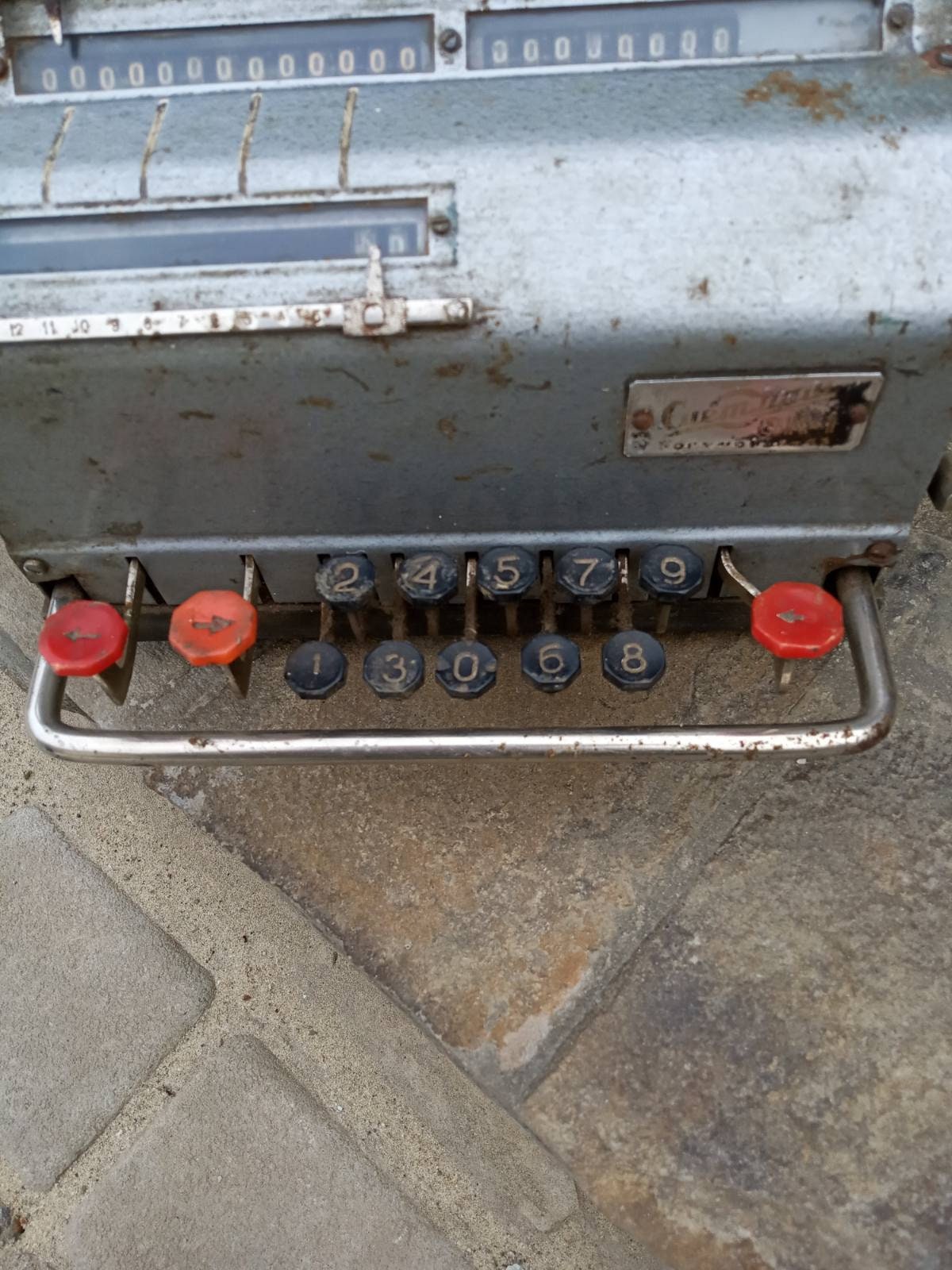 Vintage Metal Calculating Machine. Machine of Mechanical Calculation ...