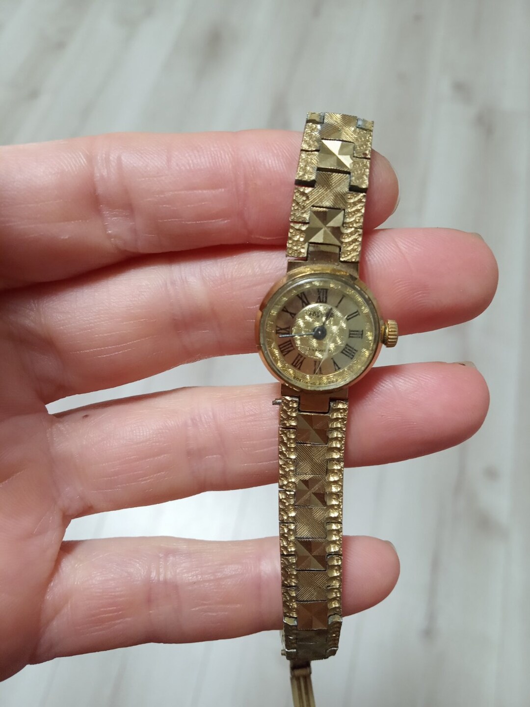 Women's Watch Gilded Chaika. Look at the Woman's Hand. Vintage Watch ...