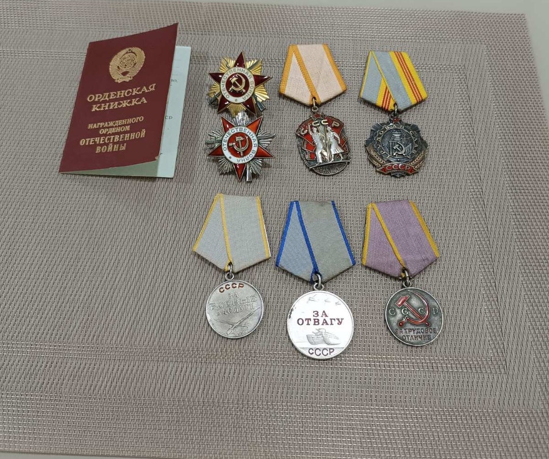 Set of Awards of 7 Medals.collectible Medals/badges of the Ussr.soldier ...