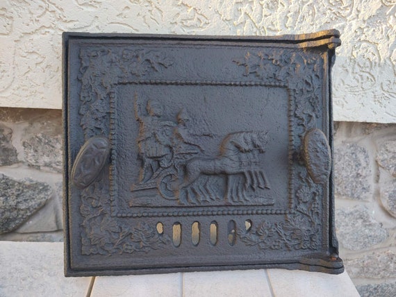 Antique Metal Oven Door Cavalry. Cast Iron Oven Door Painted - Etsy