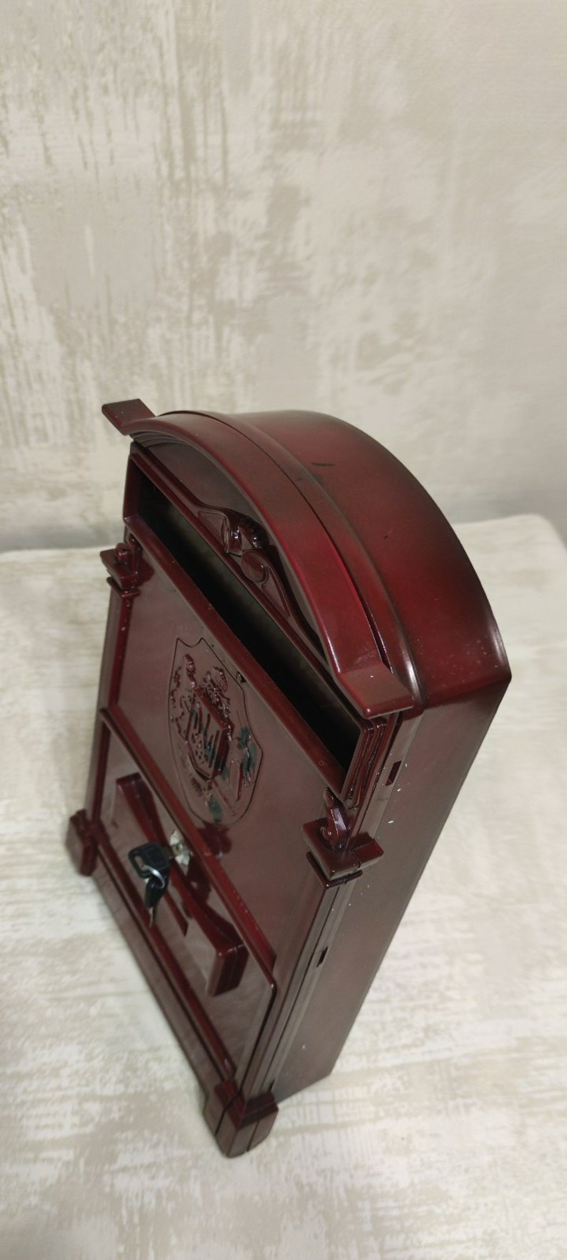 Rectangular Mailbox for Correspondence, Plastic, Dark Red. Plastic Box ...