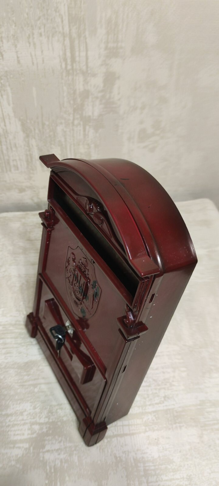 Rectangular Mailbox for Correspondence, Plastic, Dark Red. Plastic Box ...