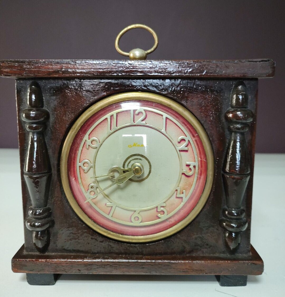 Antique Table Clock Majak. Clock in a Wooden Case, Mechanical With a ...