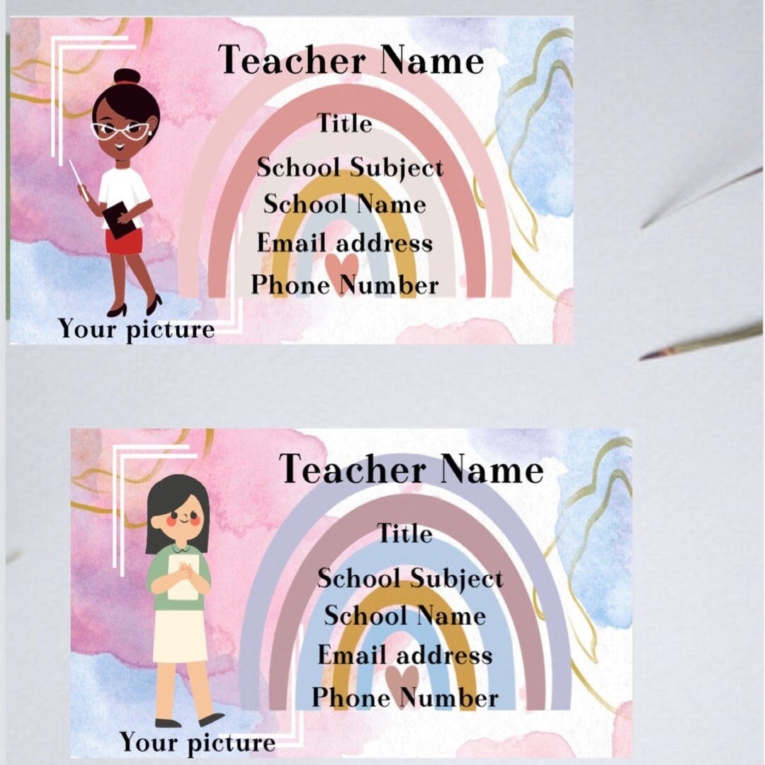 Teacher Magnetic Business Cards - Etsy