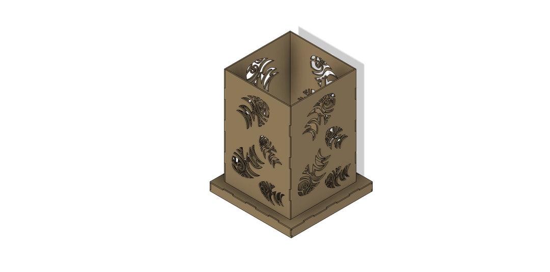 Fish Candle Holder Lamp Laser Cut Files 2D DXF Template Files Glowforge ...