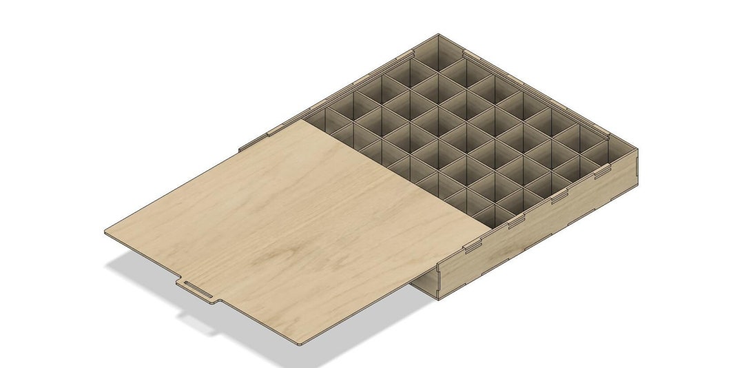 Sliding Lid Organizer/ Case | Laser Cut Files | 2D DXF SVG Template ...