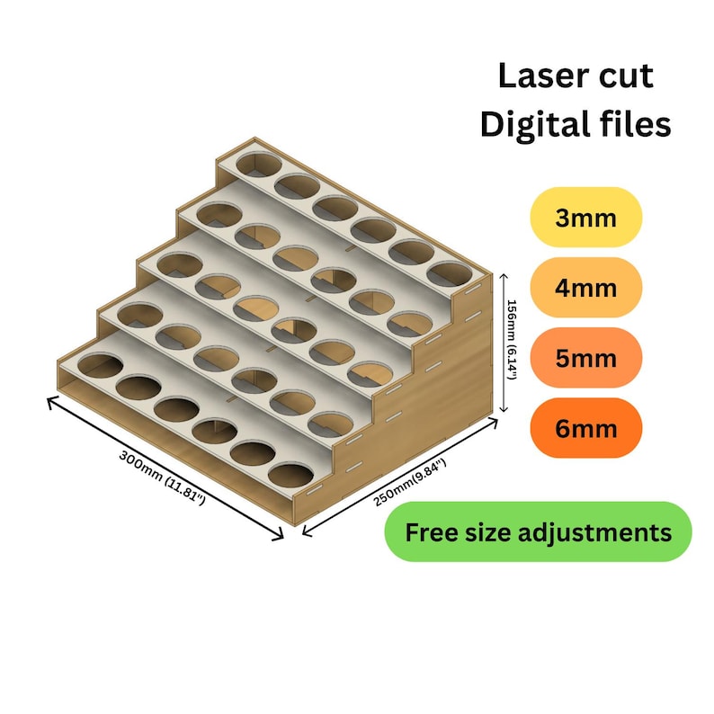 Paint Rack – Modular Desktop: Laser Cut Files (DXF SVG PDF) | Hobby ...