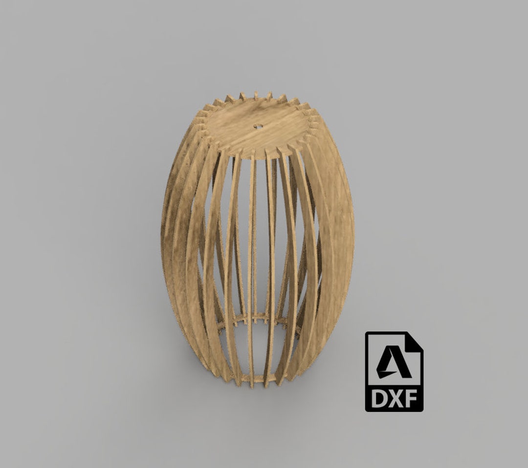 Oval Wood Light Fixture/lampshade | Laser Cut Files | 2D DXF Template ...