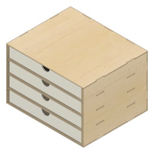 Hobby Organizer Four Drawers Laser Cut Files 3mm, 4mm, 5mm, 6mm Options ...