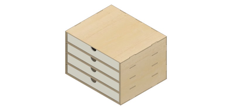 Hobby Organizer Four Drawers Laser Cut Files Modular 2D DXF SVG ...