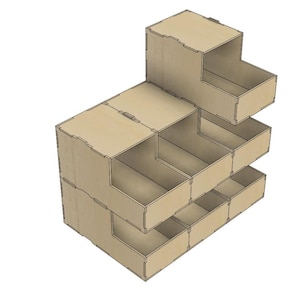 Stackable Storage Bins | Laser Cut Files | 2D DXF Template Files ...