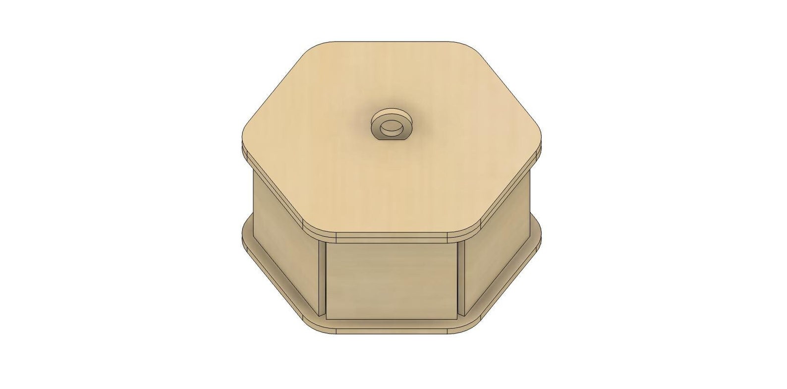 Hexagon Blank Wooden Gift Box | Laser Cut | 2D DXF Template Files ...