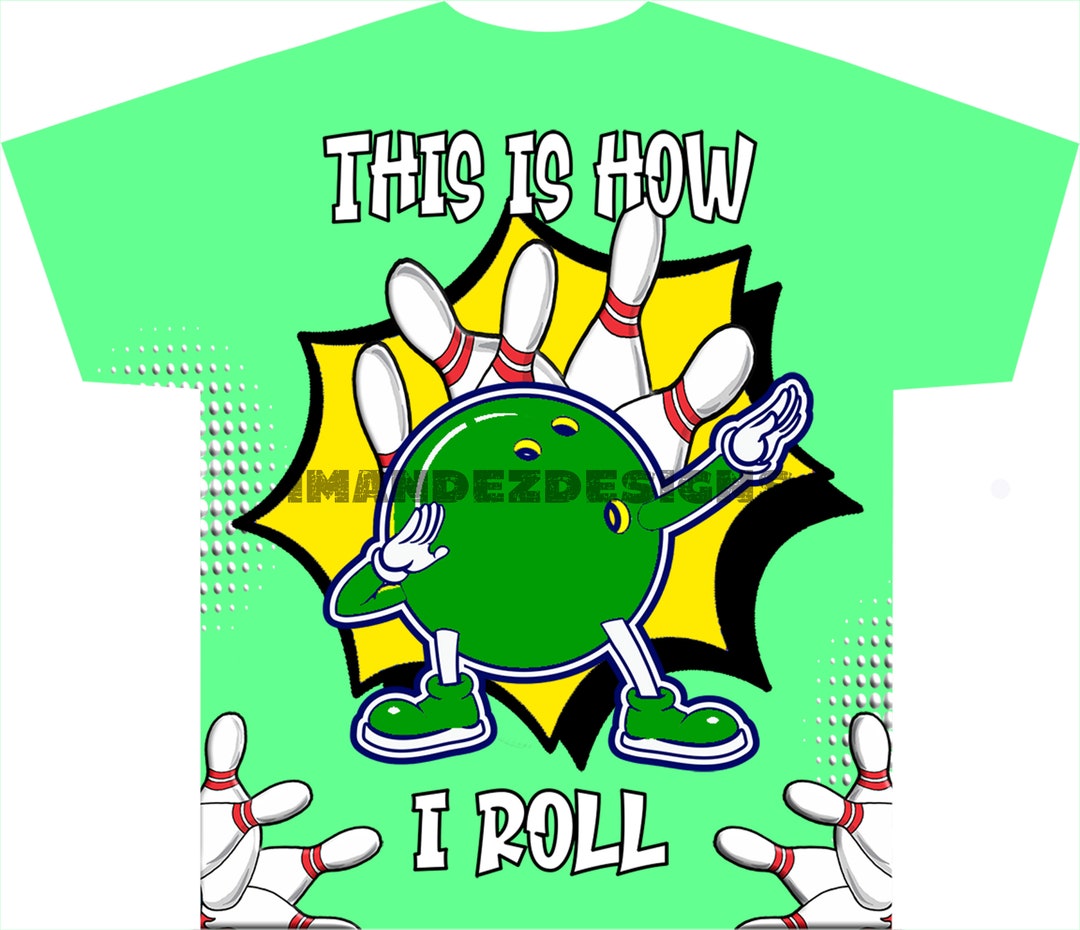 Photoshop Bowling All Over T Shirt Template Sublimation - Etsy
