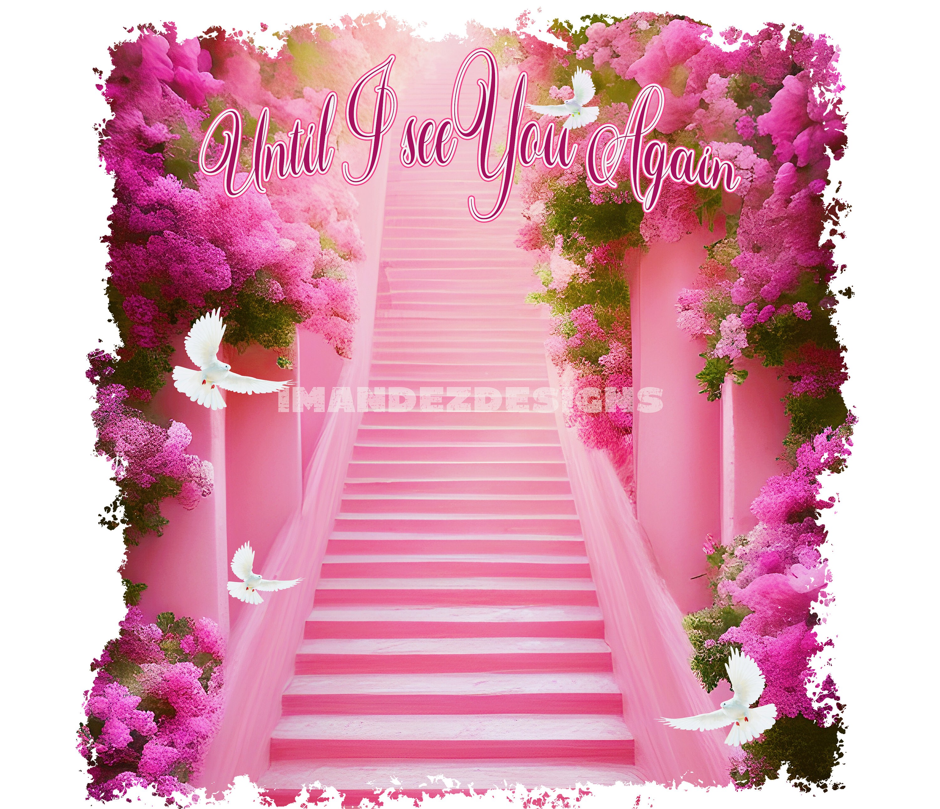 Light Pink Memorial Template PNG, Instant Download, Printable Funeral ...