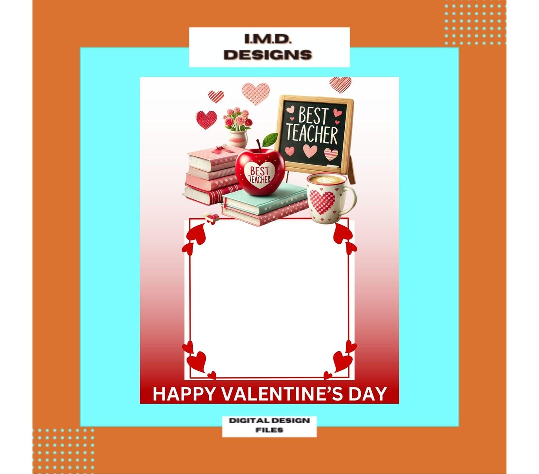 Printable Teacher Valentine Card, Editable Canva Template (PDF) - Etsy