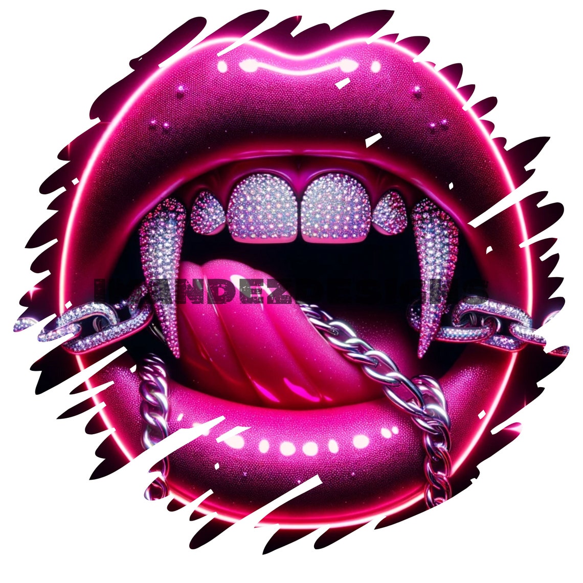 Pink Neon Lips Design, Lip Gloss Clipart, Stylish Lips Png, Neon Lips ...