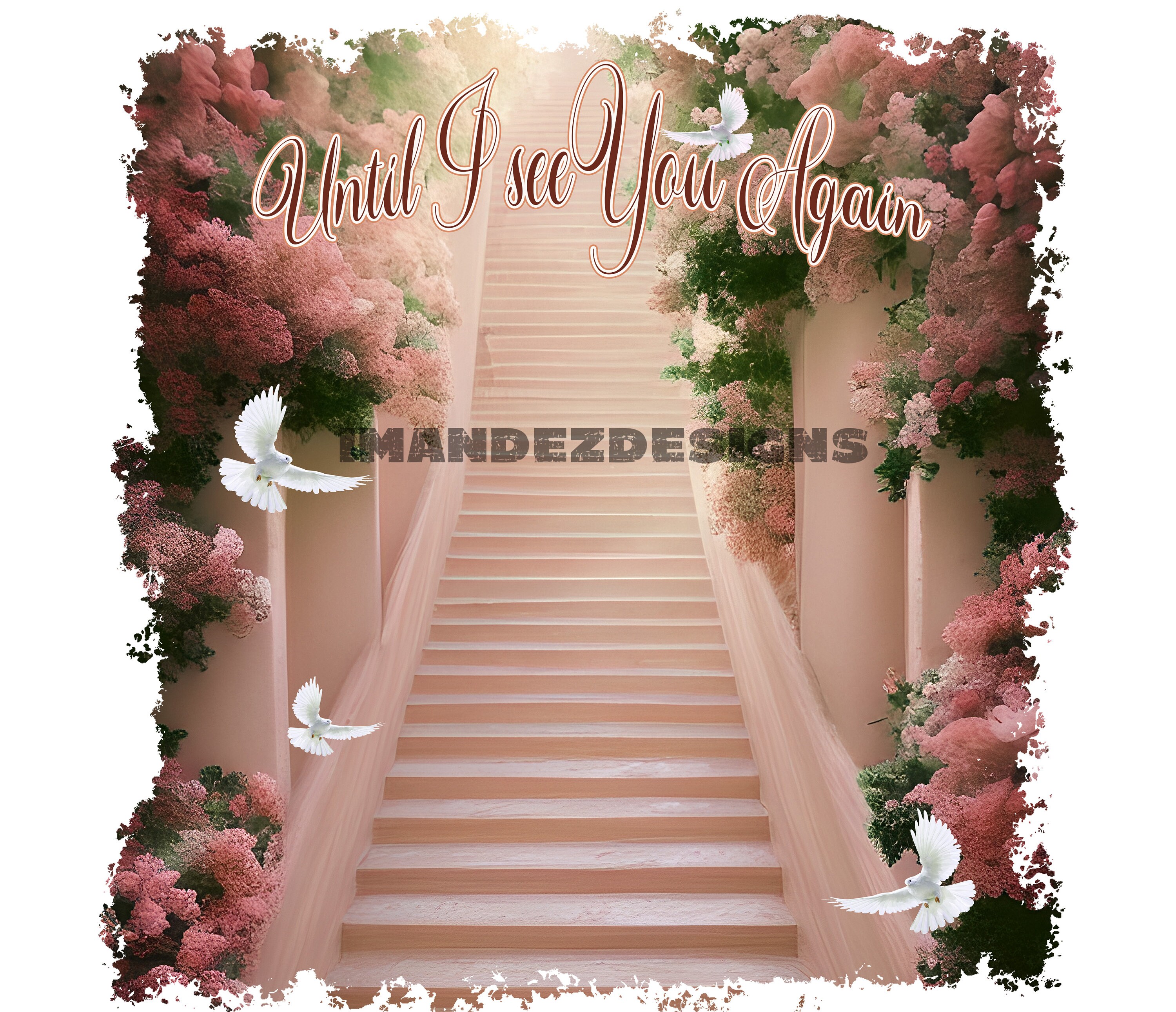 Peach Memorial PNG Template: Funeral RIP Sublimation Background ...