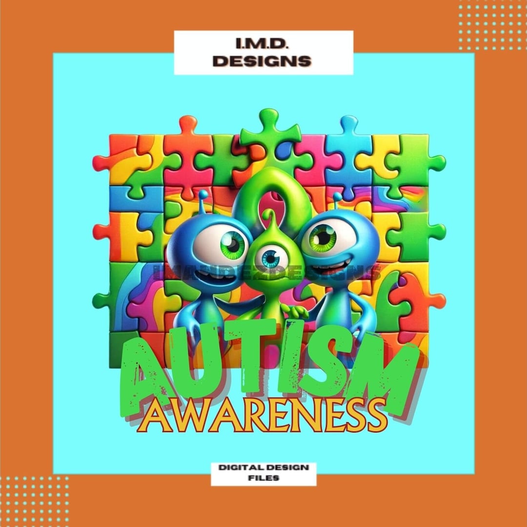 Autism Awareness Aliens PNG: Colorful Spectrum Art (digital Design) - Etsy