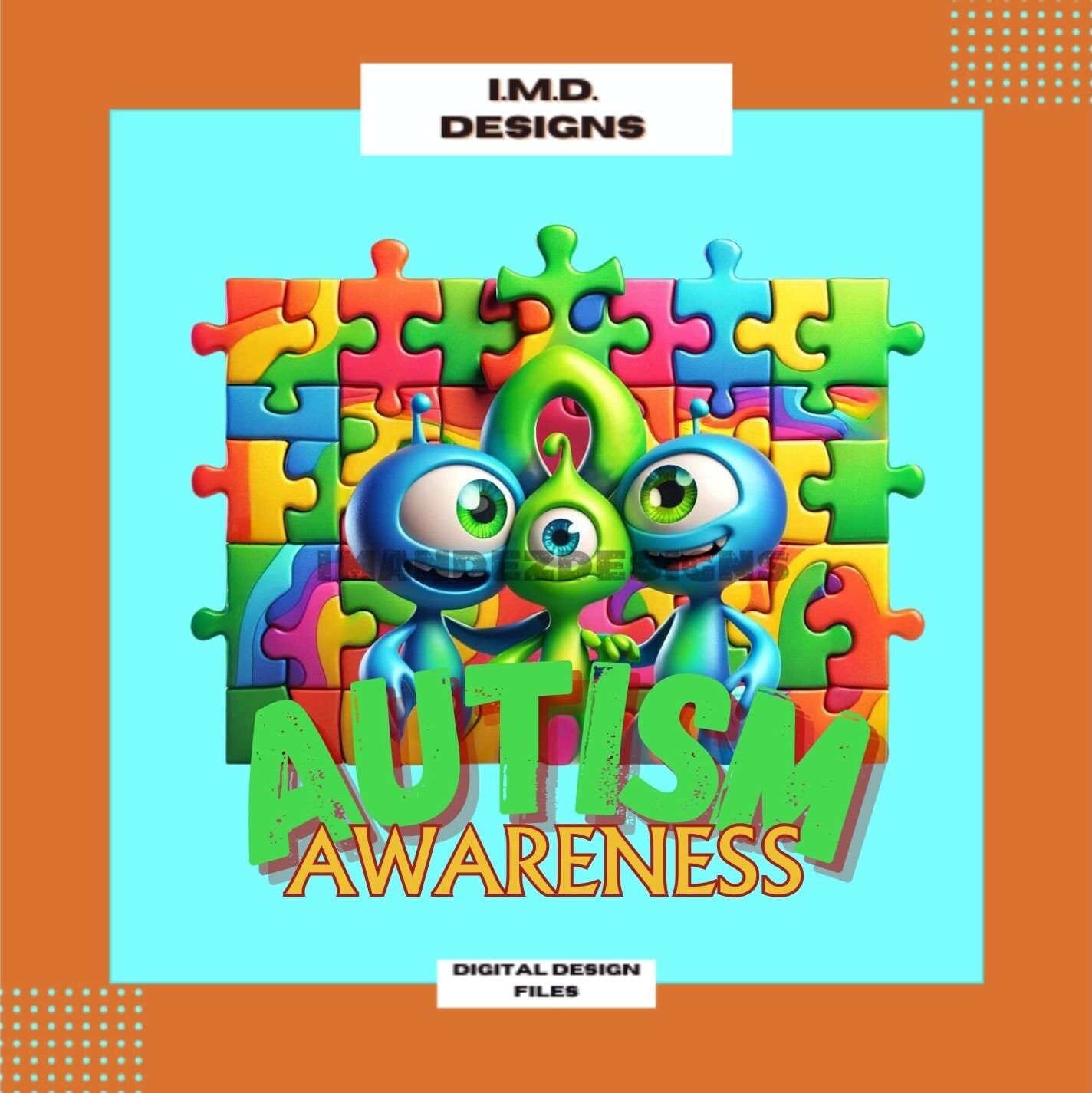 Autism Awareness Aliens PNG: Colorful Spectrum Art (digital Design) - Etsy