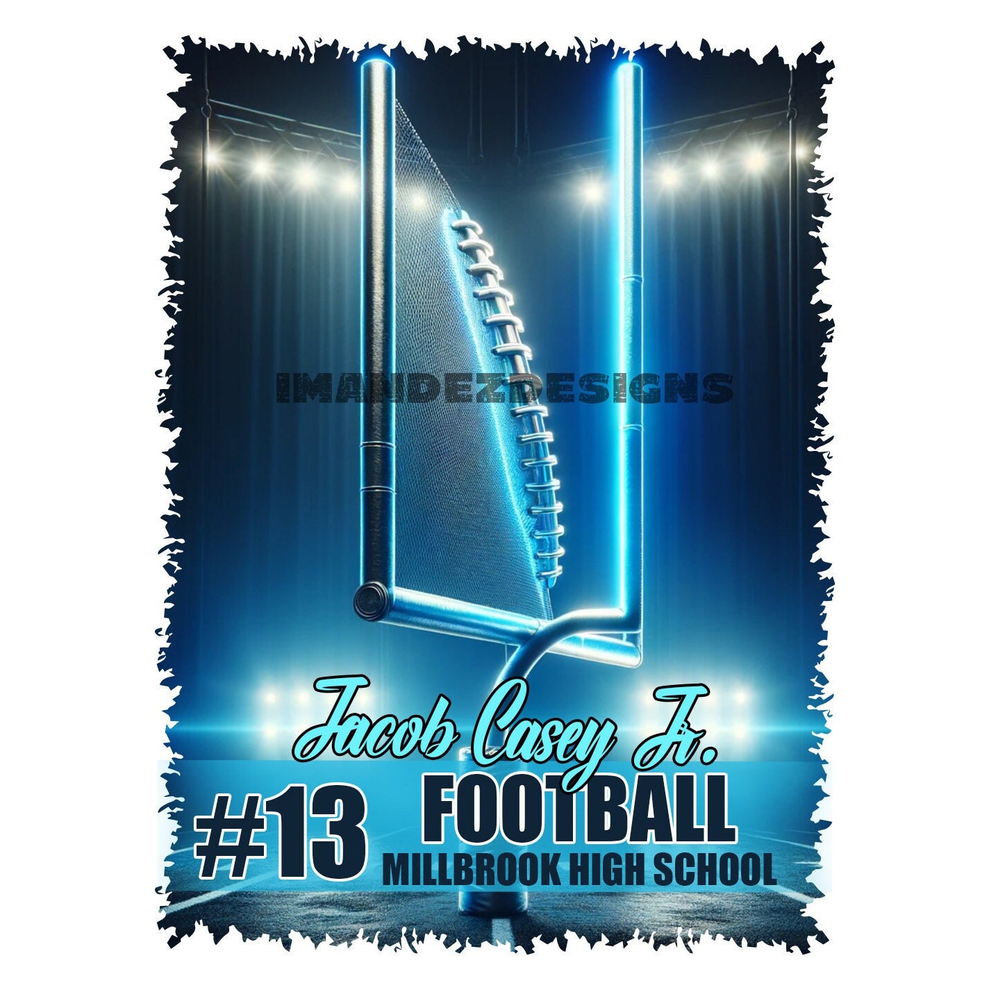 Football Tshirt Design Template, Custom Fooball Tee Design, Printable ...