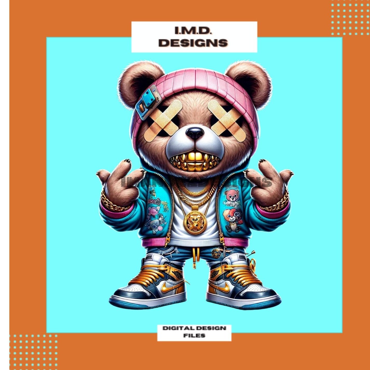 Graffiti Teddy Bear Png, Street Style Plush, Digital Download Bear ...