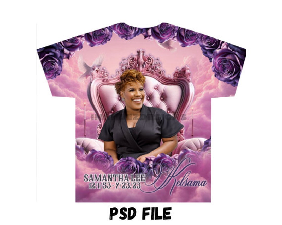 PHOTOSHOP Rip Template, Memorial Template Psd, Purple Floral Design ...