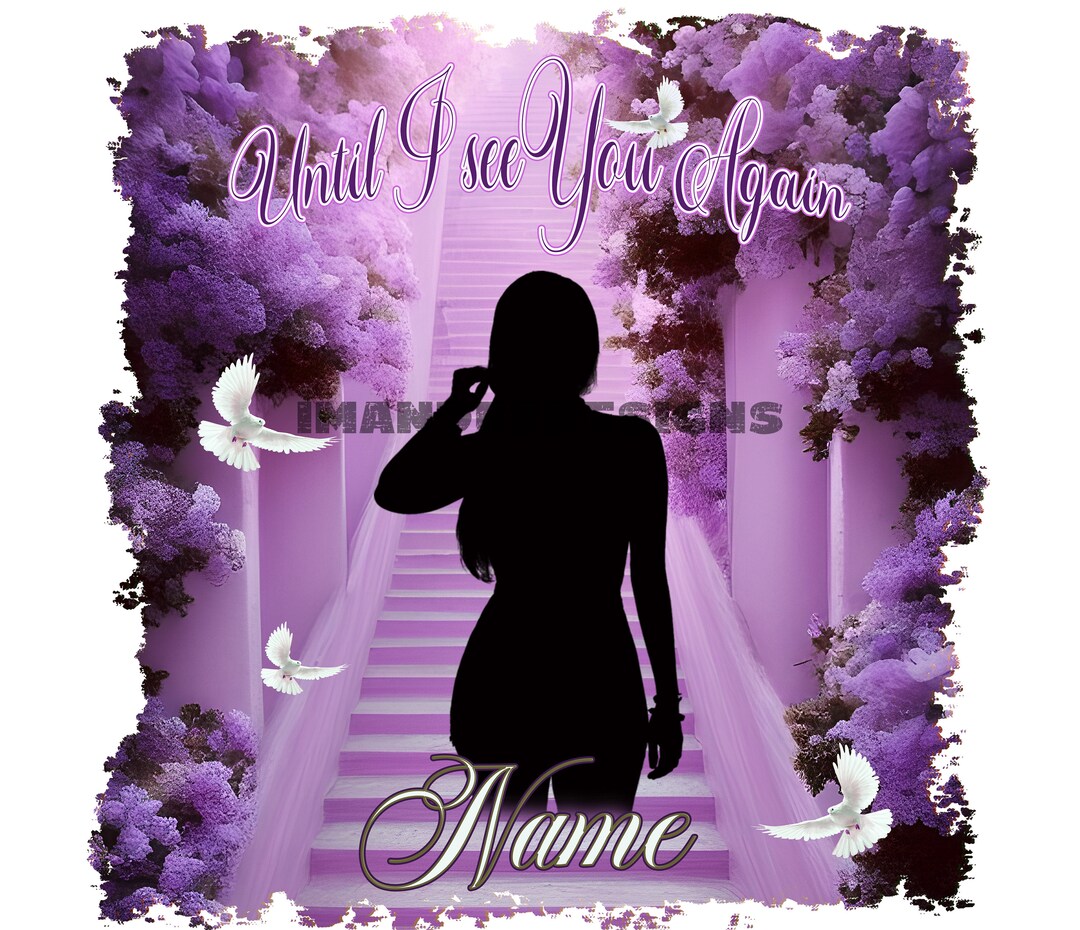 Purple Memorial Template PNG, Instant Download, Printable Funeral RIP ...