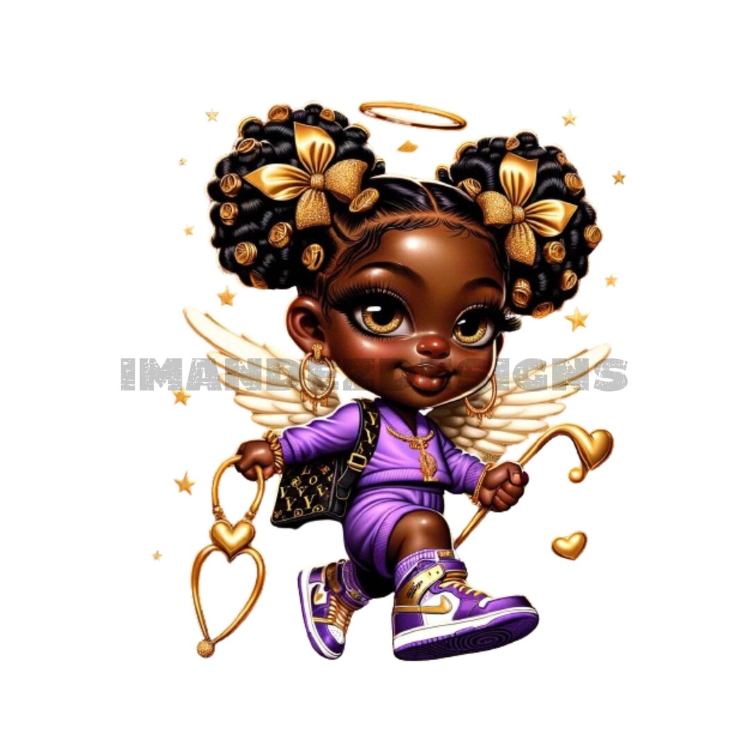 Cupid Clipart, Purple Chibi Girl Clipart, Stylish Cupid Png, Cute ...