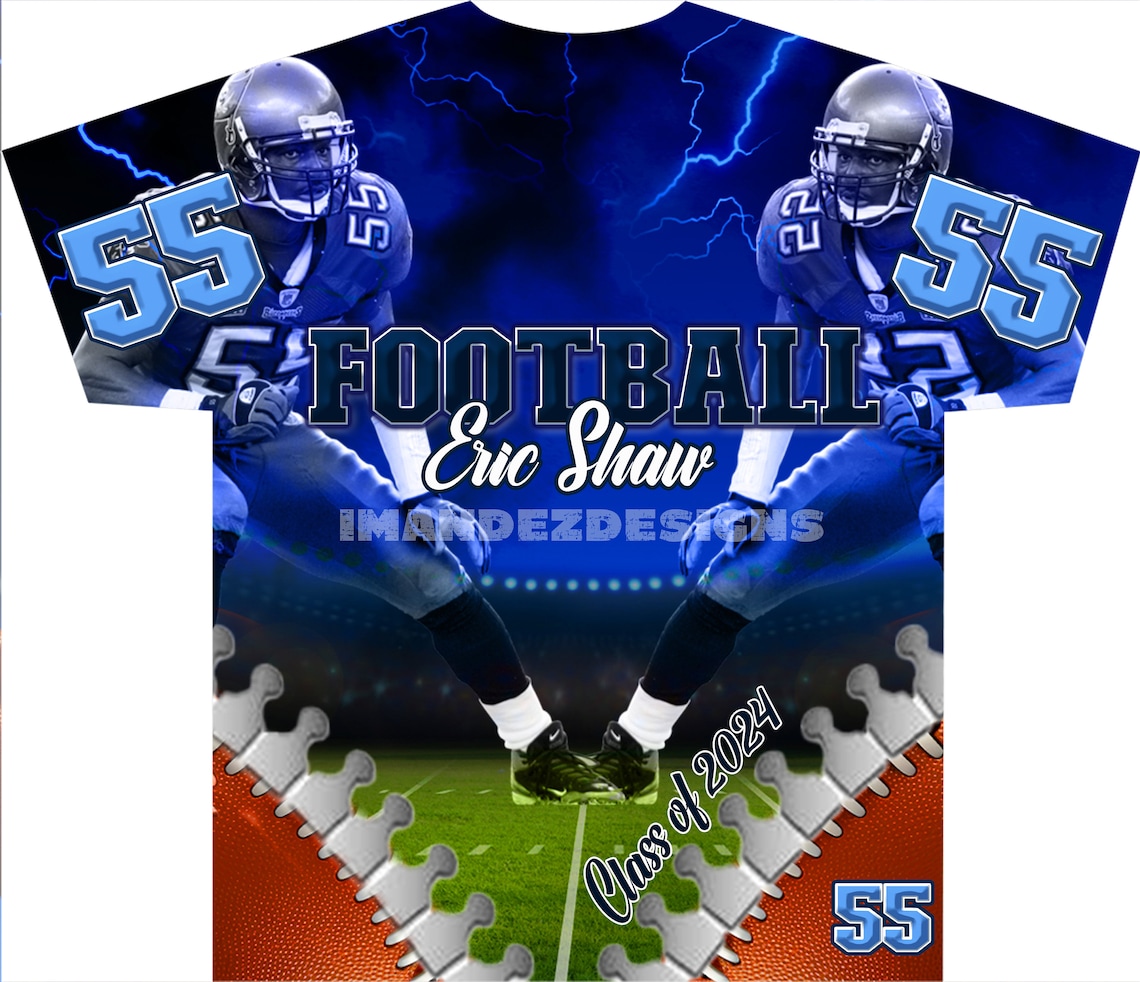 3D Football T-shirt Template: Editable PSD Sport Collage (digital ...