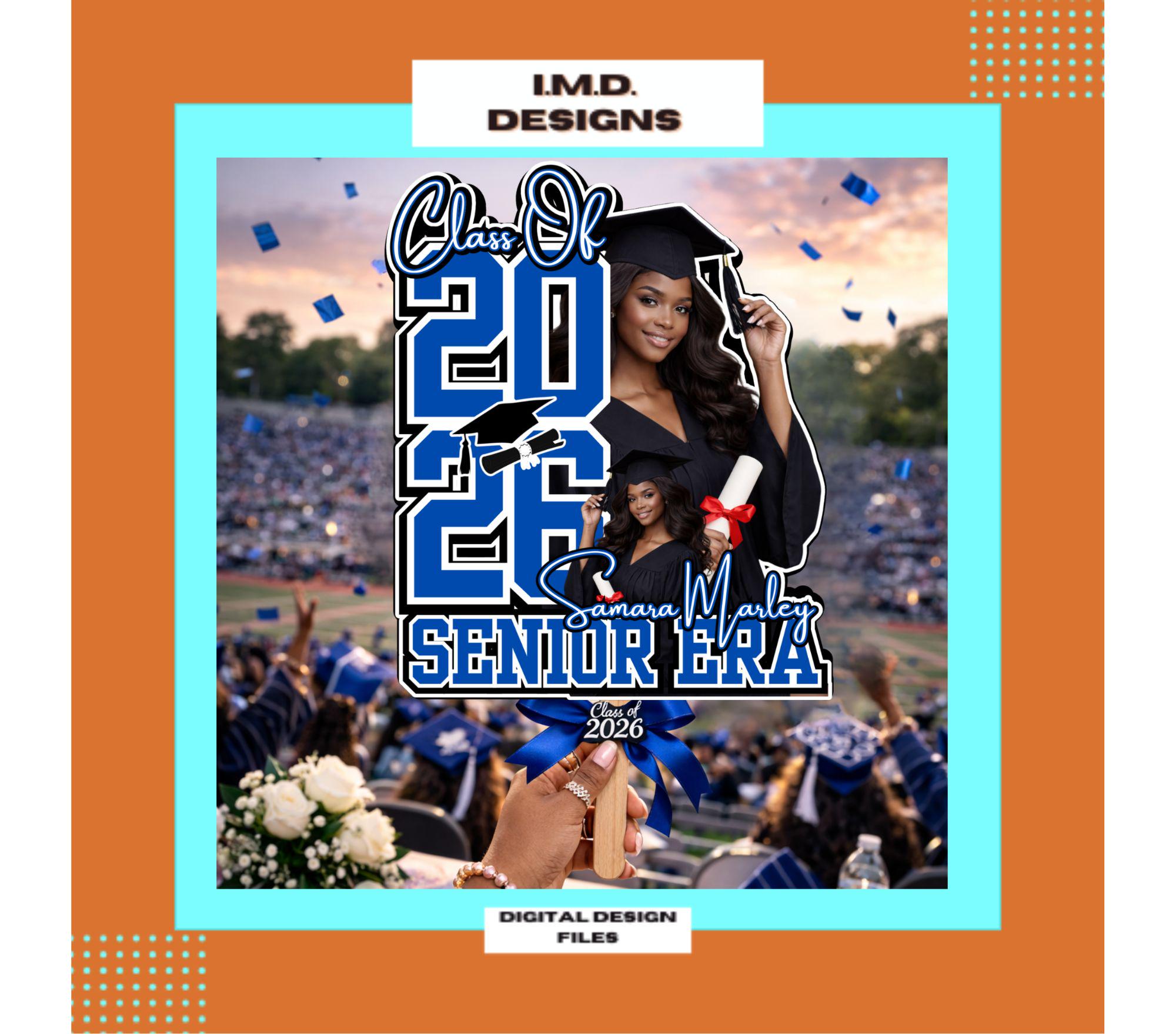 Graduation Fan Template 2026, Senior Era Class of 2026 Photo Paddle ...