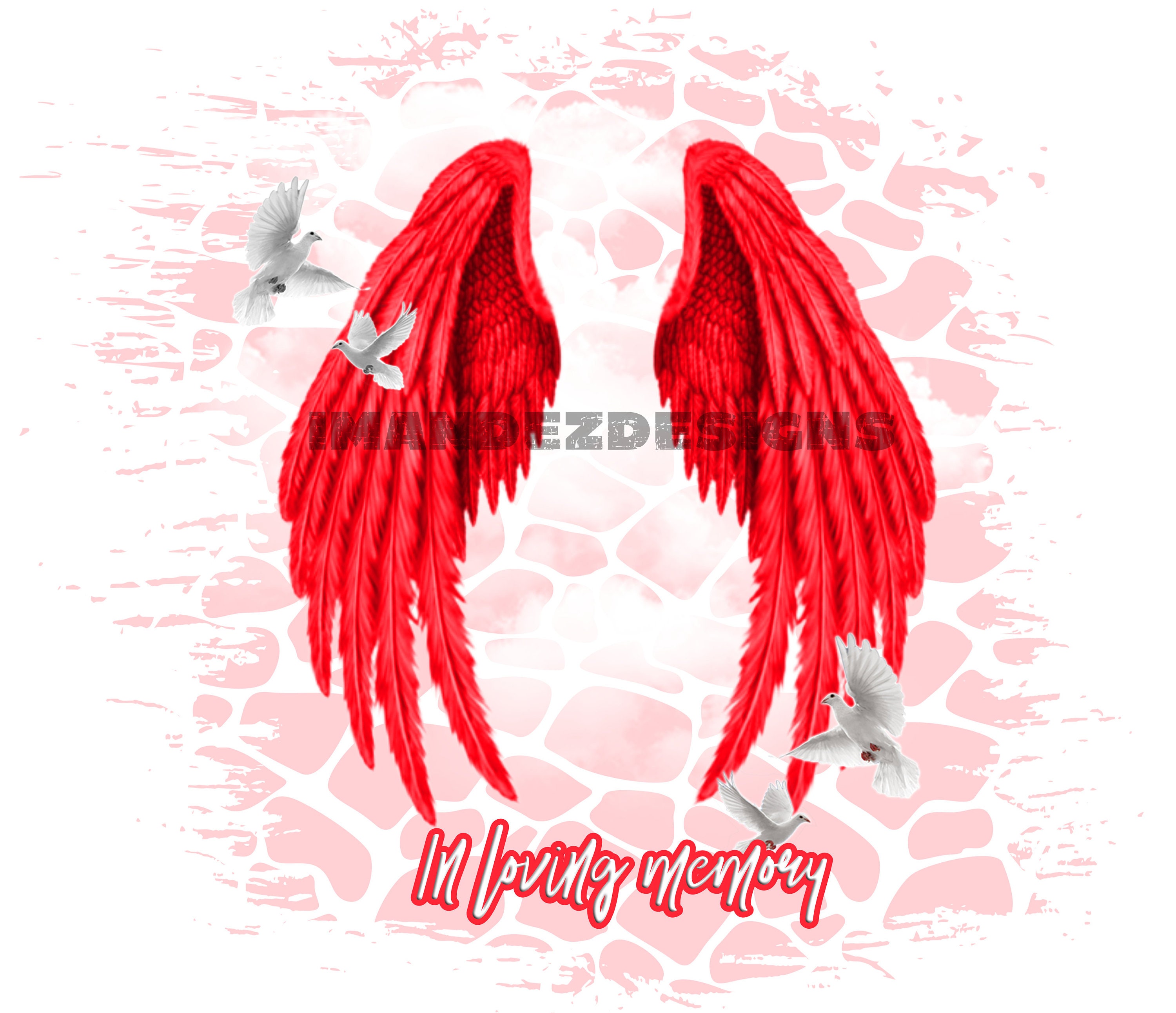 Photoshop Memorial Template, Angel Wings All Over Template, Instant ...