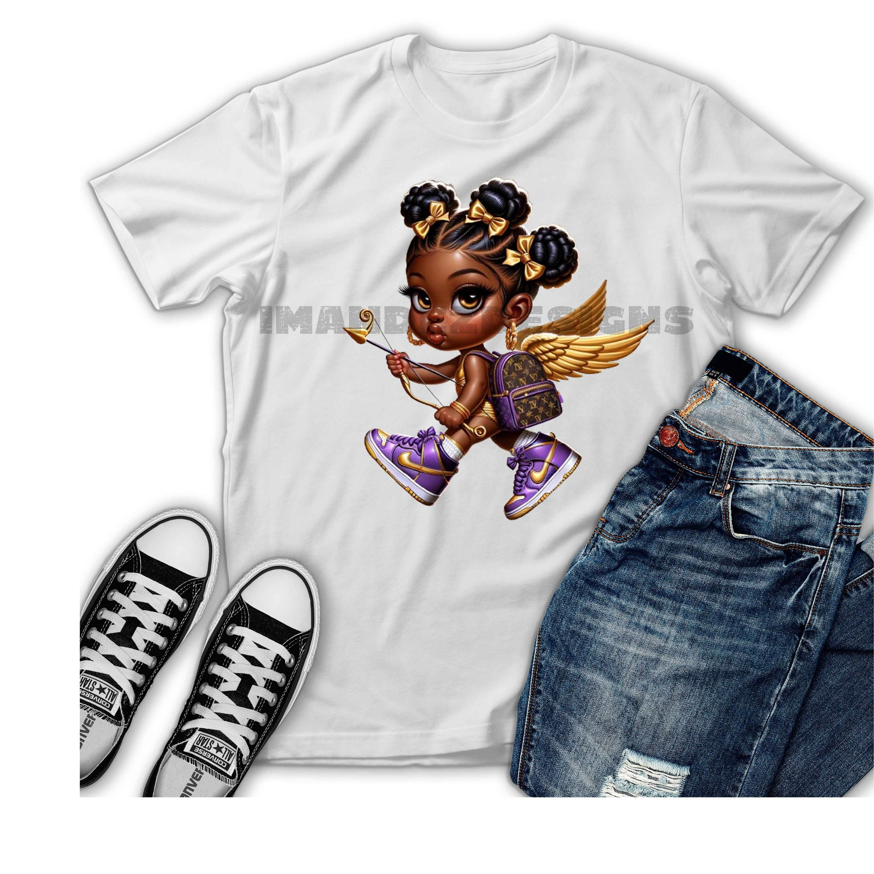 Purple and Gold Chibi Cupid PNG Clipart (digital Download) - Etsy