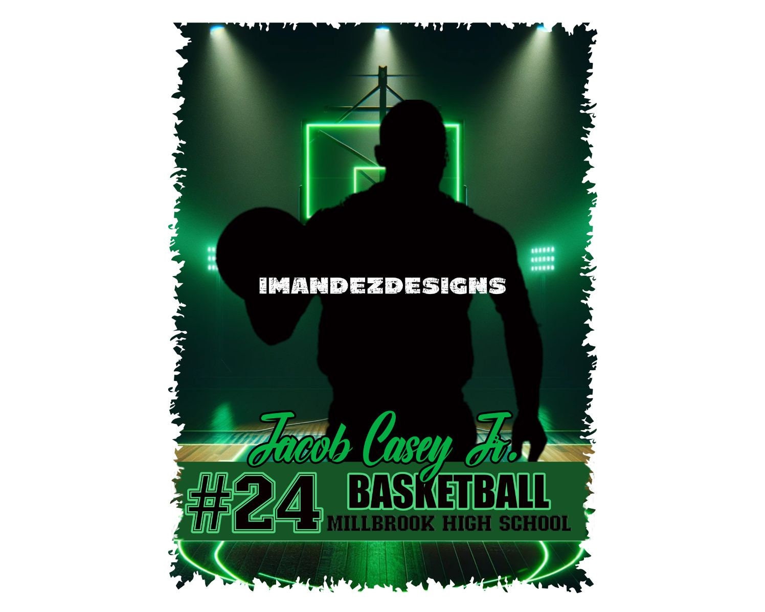 Basketball Tshirt Design Template, GREEN Basketball Tee Design ...