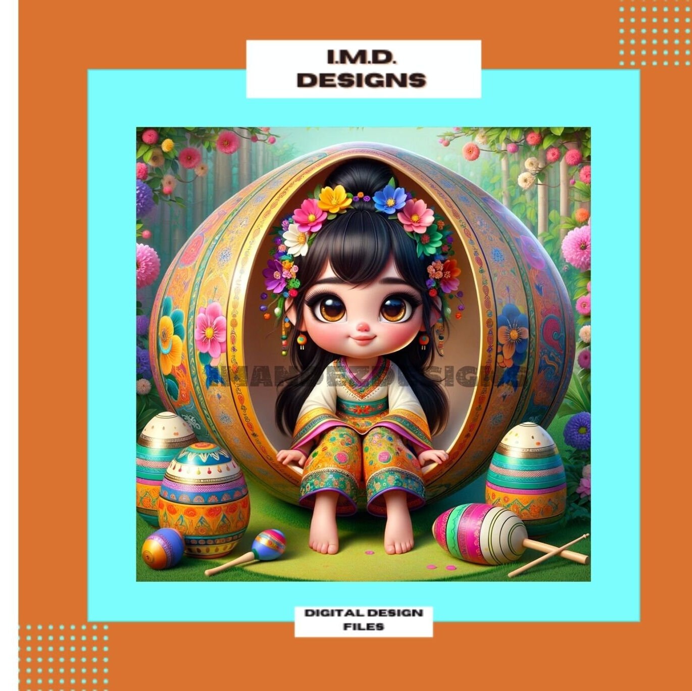 Printable Easter Egg Clipart, Spring Png, Floral Easter Design, Digital ...