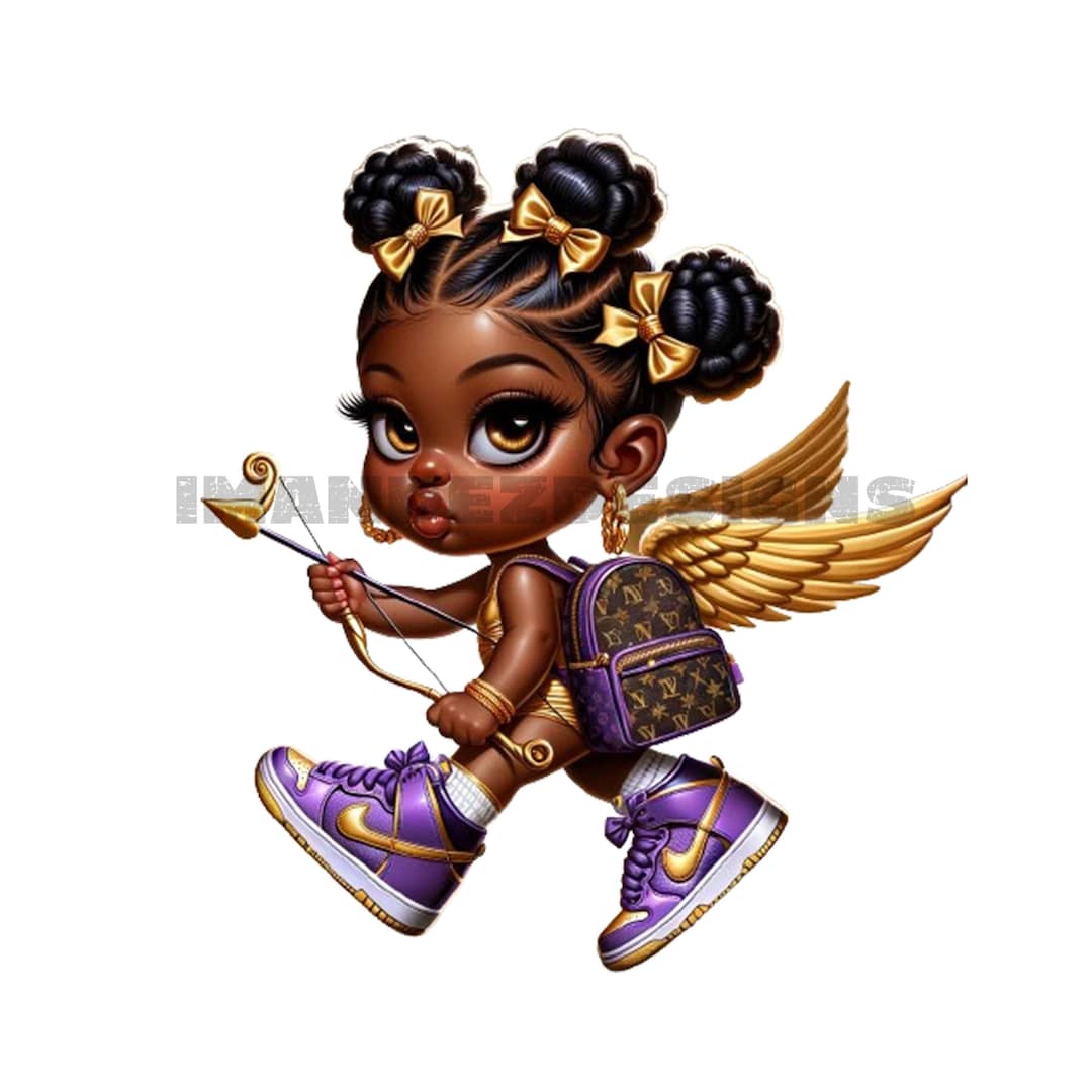 Purple and Gold Chibi Cupid PNG Clipart (digital Download) - Etsy