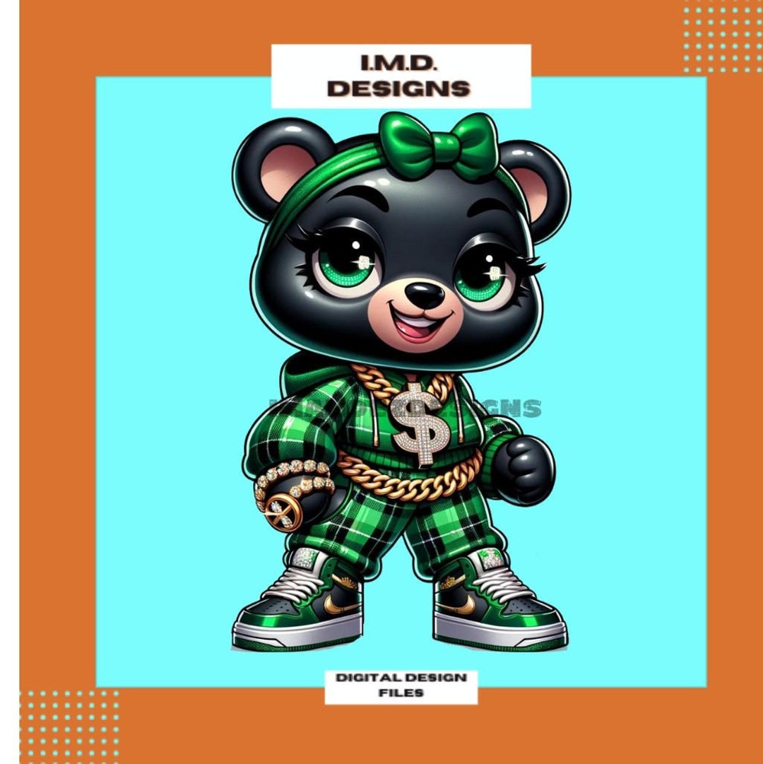 Cool Cute Irish Bear Png, St Patricks Day PNG, Urban Leprechaun Art ...