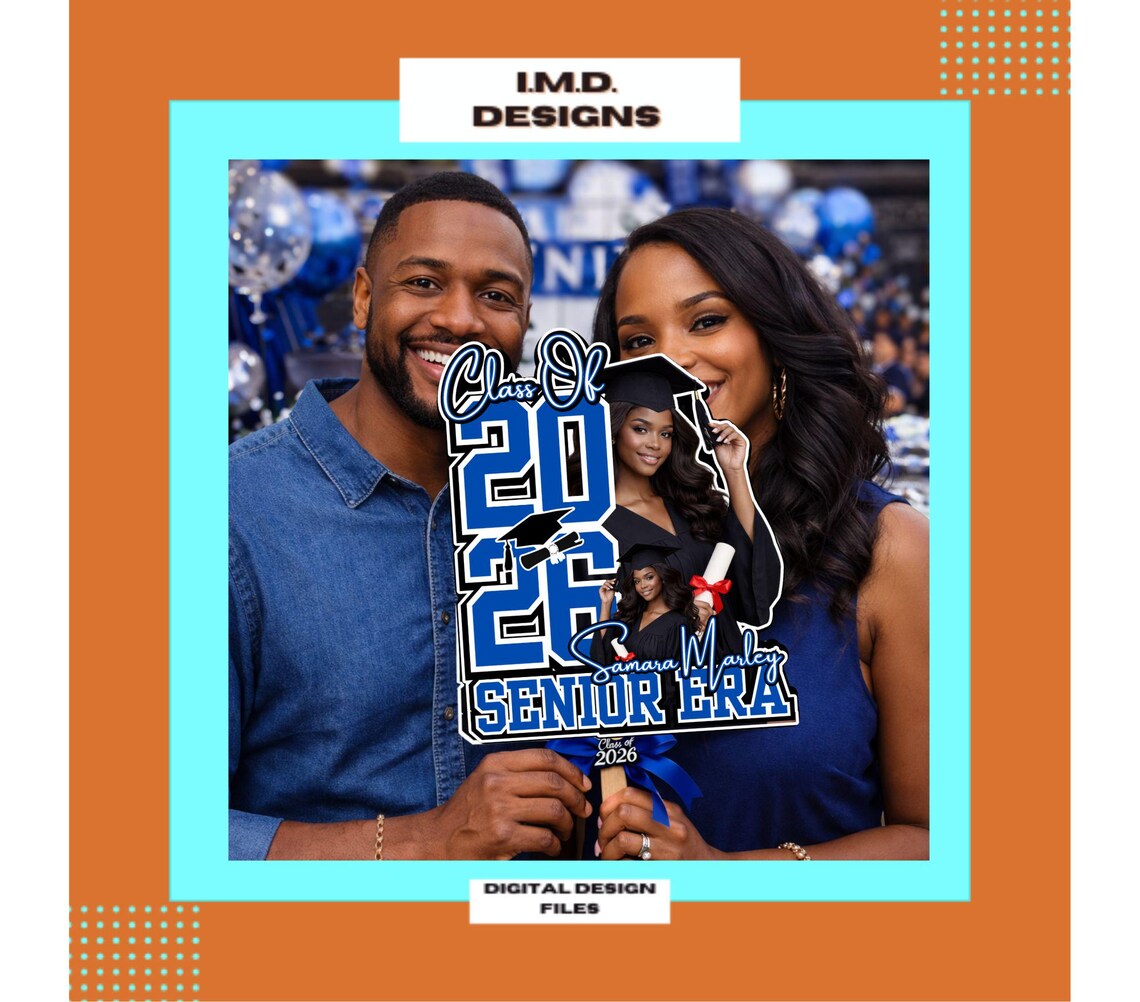 Graduation Fan Template 2026, Senior Era Class of 2026 Photo Paddle ...