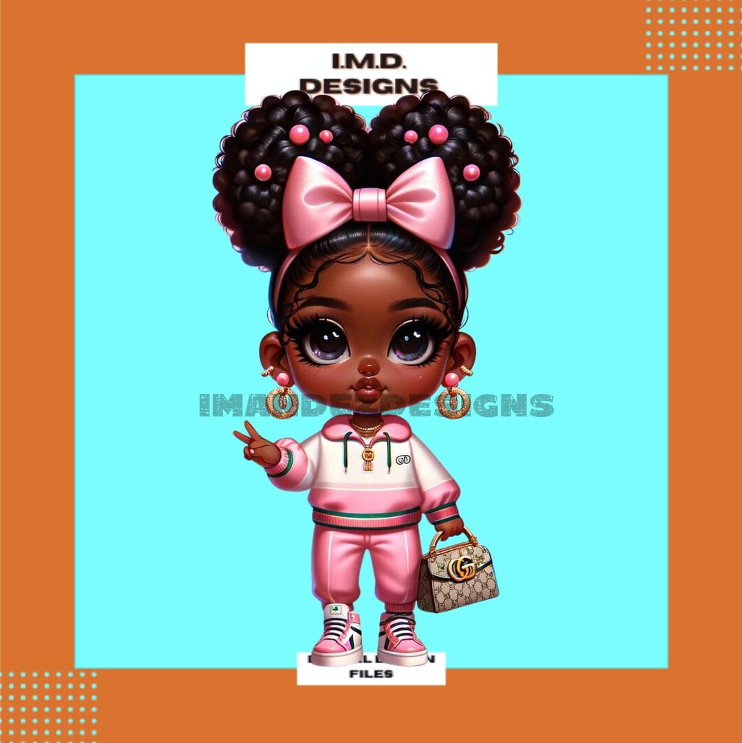 Chibi Girls Clipart, Black Chibi Girl Png, Chibi Stickers Printable ...