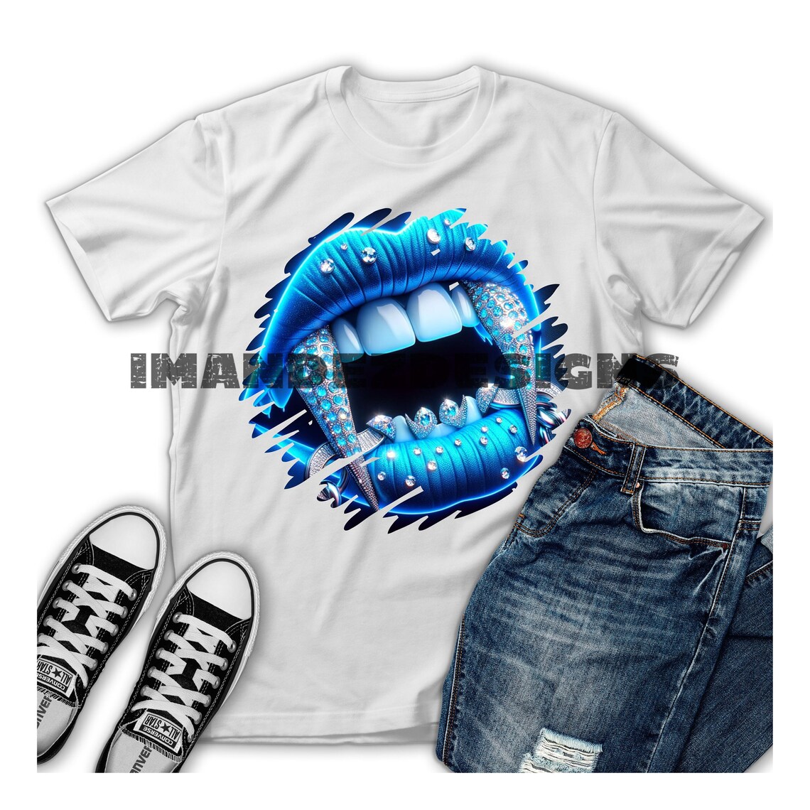 Blue Neon Lips Design, Lip Gloss Clipart, Stylish Lips Png, Neon Lips ...