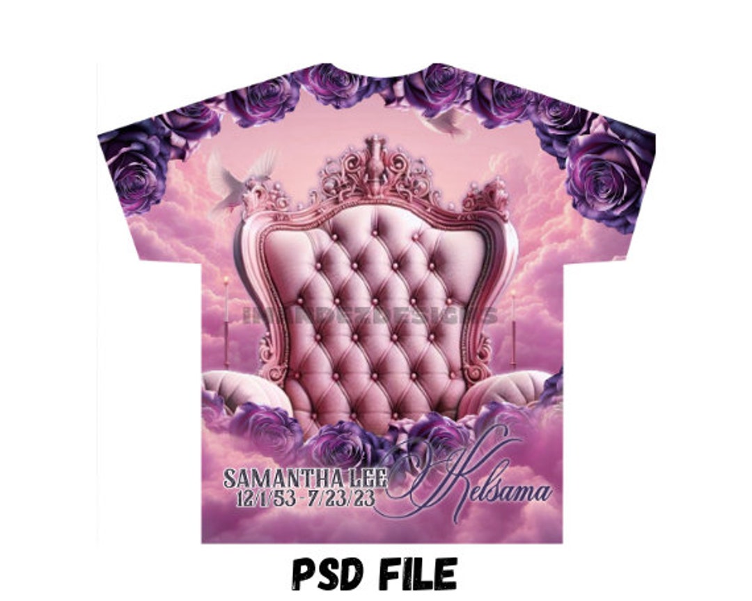 PHOTOSHOP Rip Template, Memorial Template Psd, Purple Floral Design ...